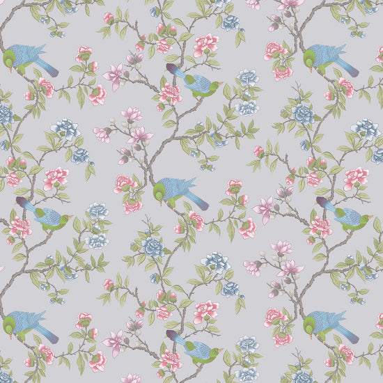 Aderyn Wallpaper - French Grey – Lionheart Wallpaper