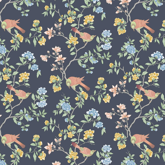 Aderyn Wallpaper - Hicks' Blue – Lionheart Wallpaper