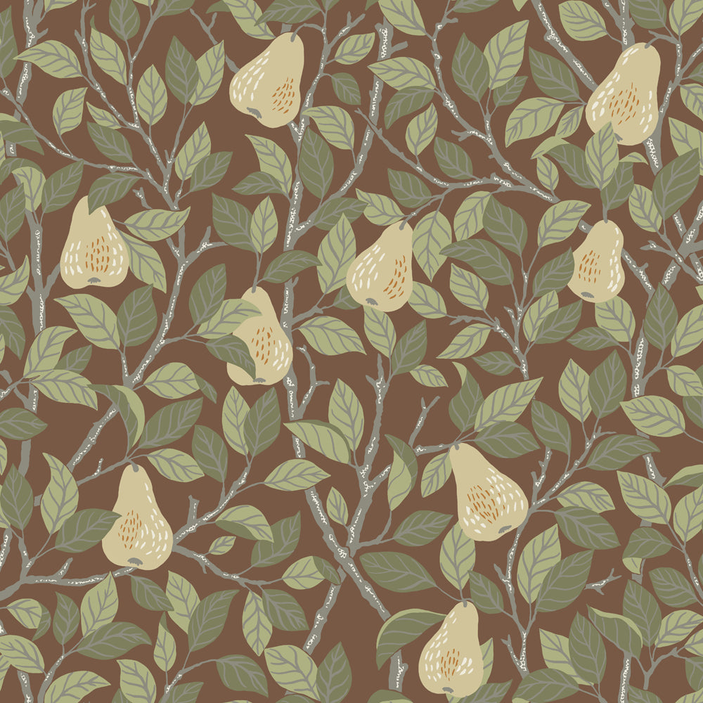 Pirum Wallpaper - Brown/Red – Lionheart Wallpaper