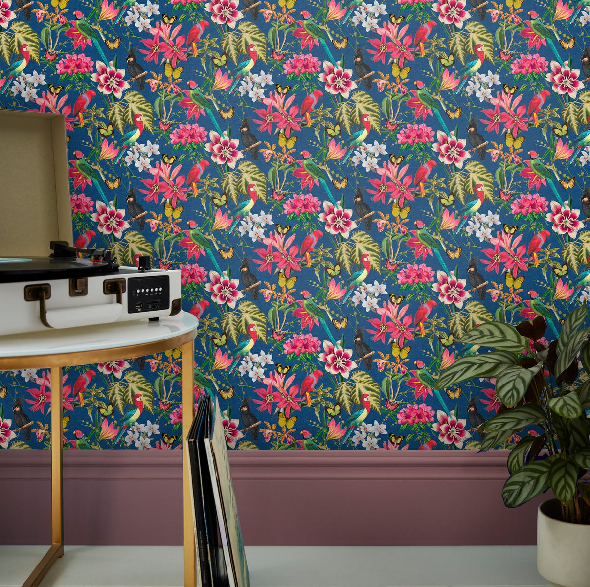 Paradiso Wallpaper - Deep Navy – Lionheart Wallpaper