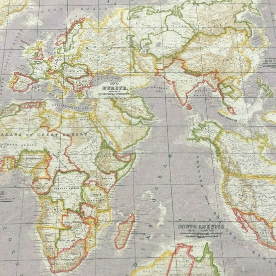 World Map Fabric – Lionheart Wallpaper