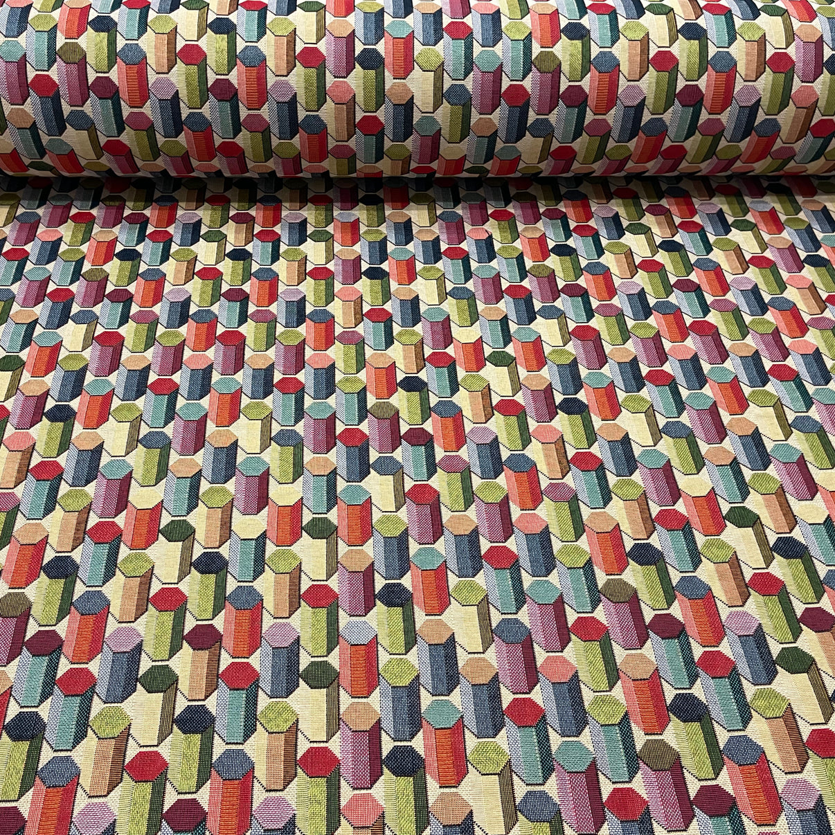 Hex Geometric Jacquard Fabric – Lionheart Wallpaper