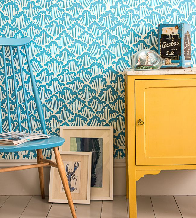 Aranami Wallpaper - Pavilion Blue - 4604 - Farrow & Ball – Lionheart Wallpaper