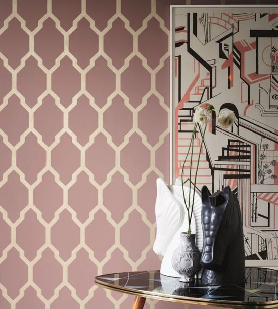 Tessella Wallpaper - Pink - 3612 - Farrow & Ball – Lionheart Wallpaper